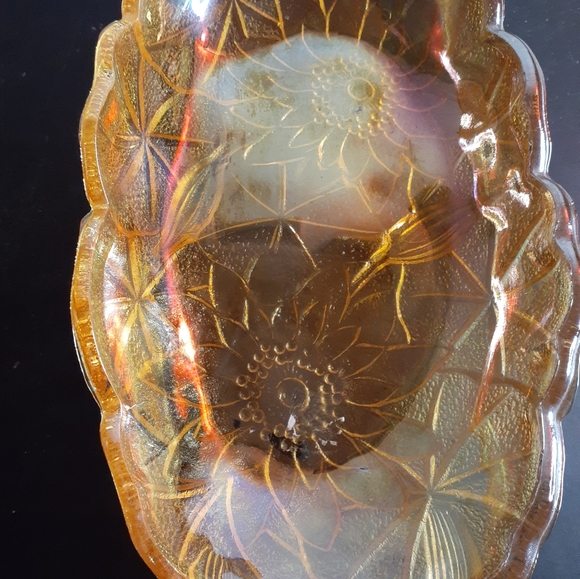 Indiana Glass | Art | Vtg Indiana Glass Marigold Carnival Glass ...